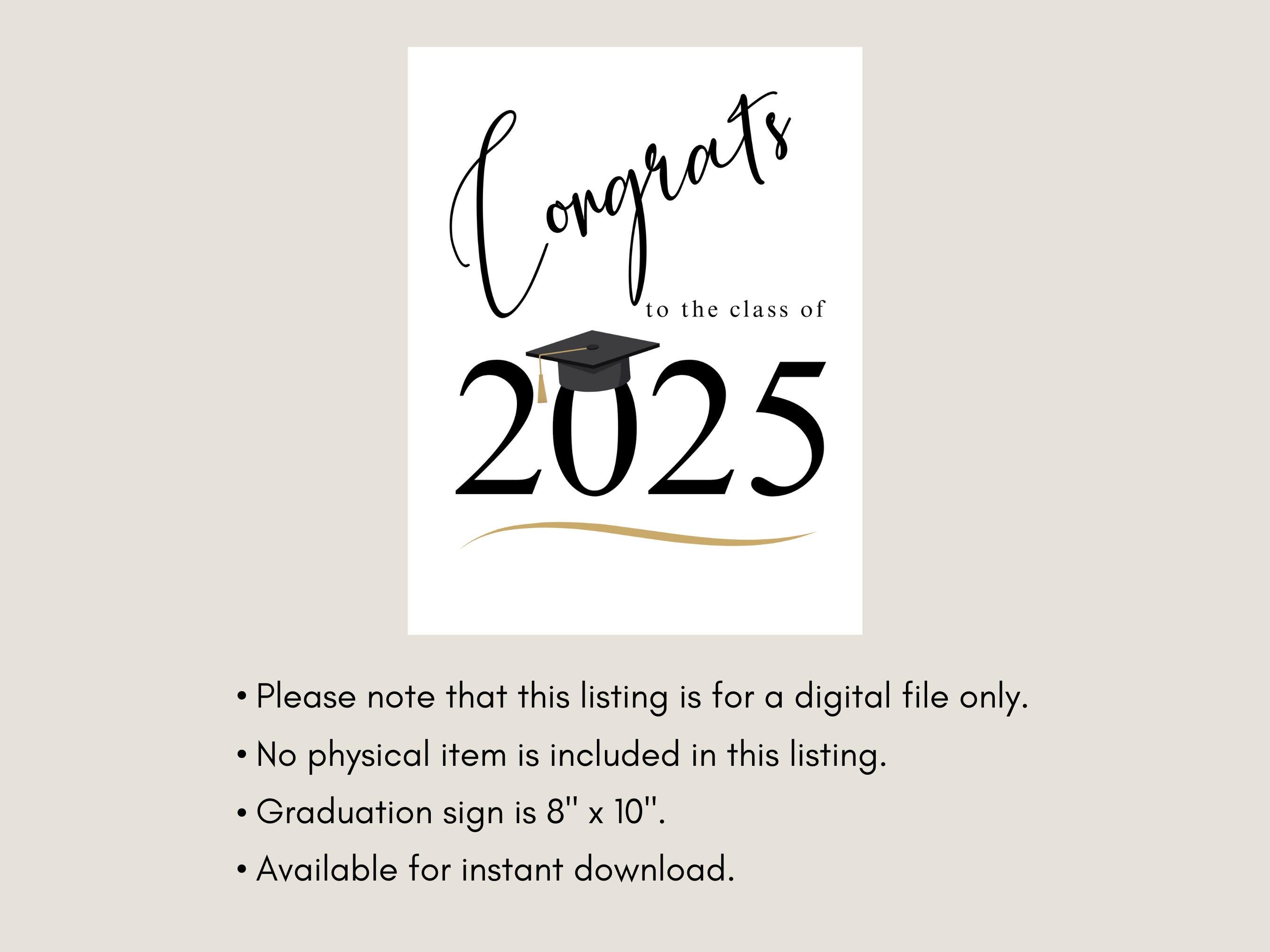 Class of 2025 Graduation Sign: Printable Party Decor (digital Download ...