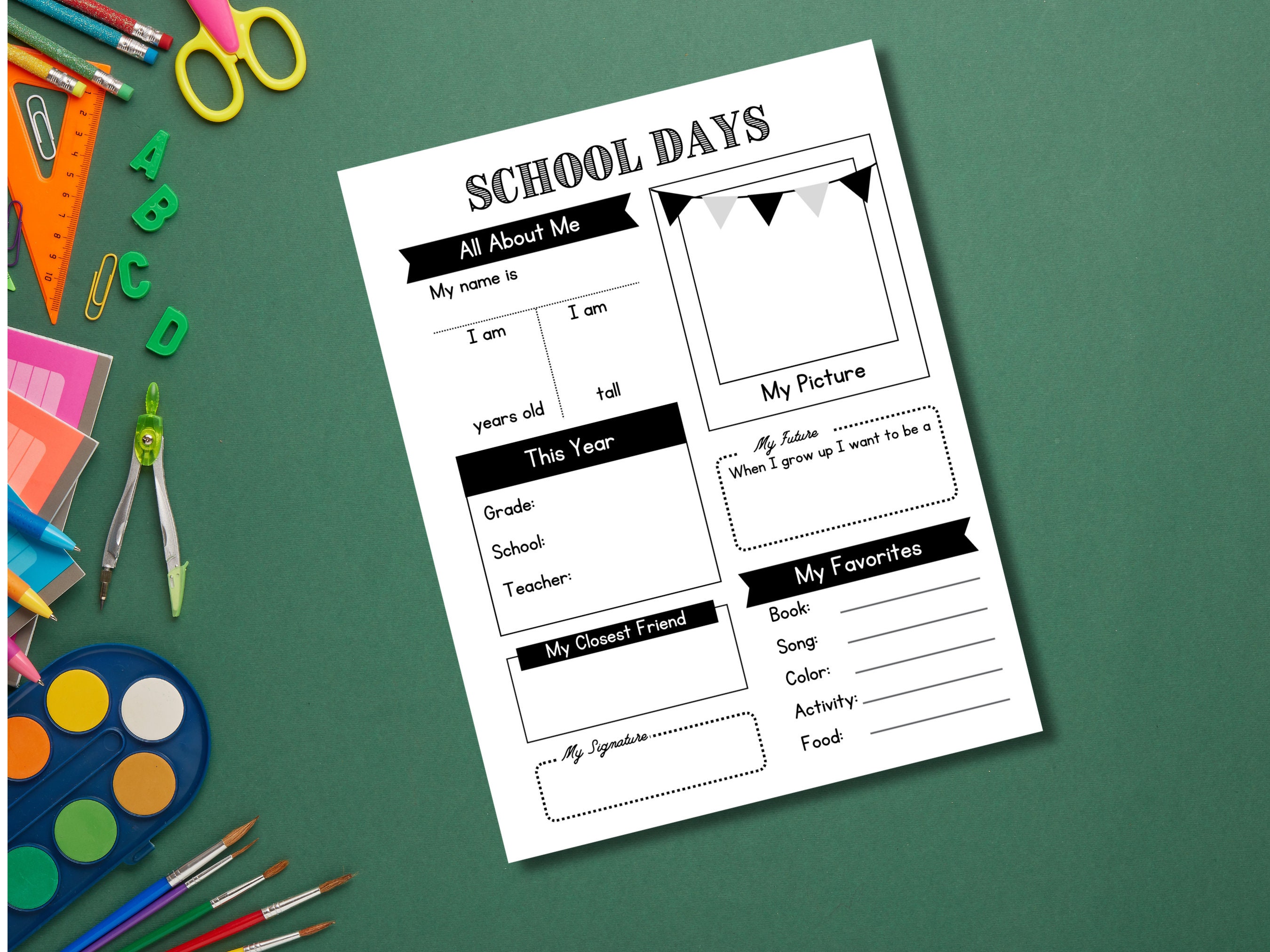 Back to School Interview Sheet Back to School Printable - Etsy