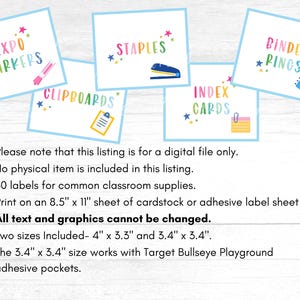 Teacher Classroom Supply Bin Labels: Modern Brights (printable Download ...