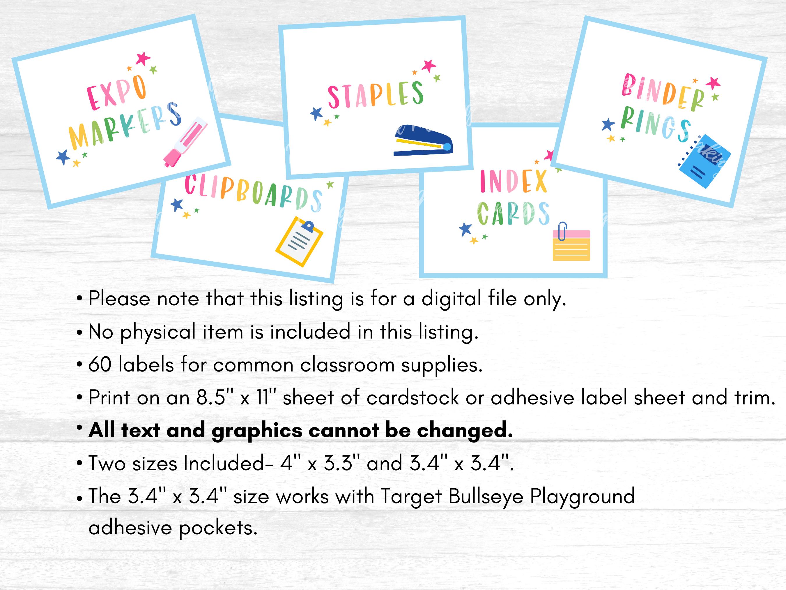 Teacher Classroom Supply Bin Labels: Modern Brights (printable Download ...