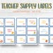 Blue Primary Teacher Supply Bin Labels: Classroom Organization ...