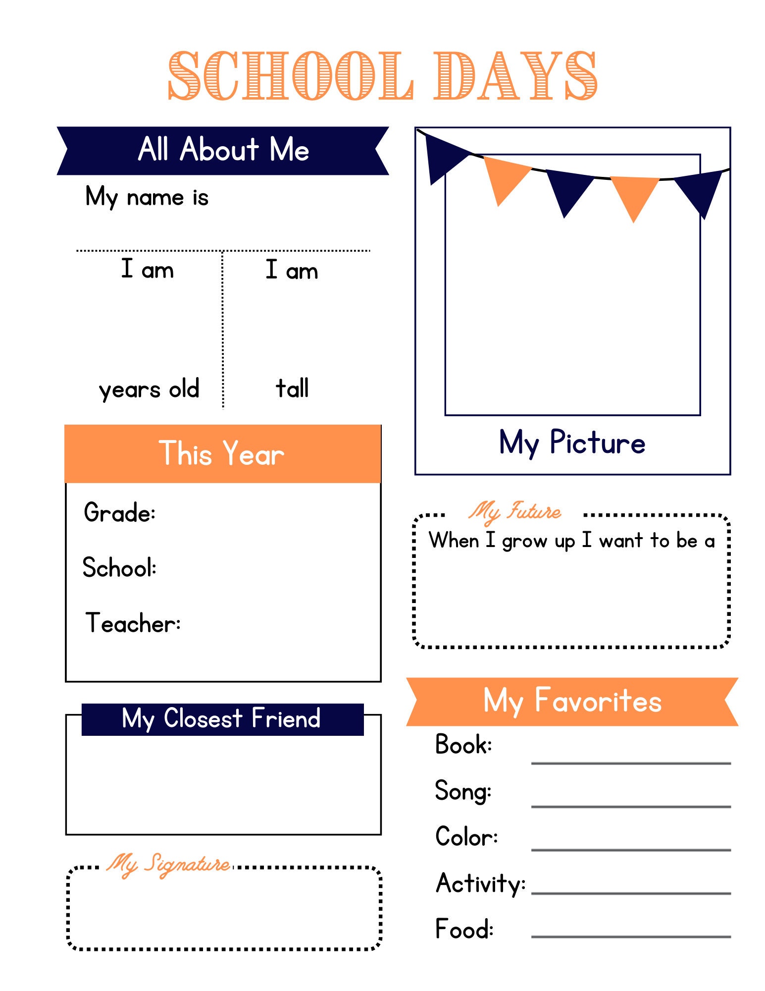 Back to School Interview Sheet Back to School Printable - Etsy