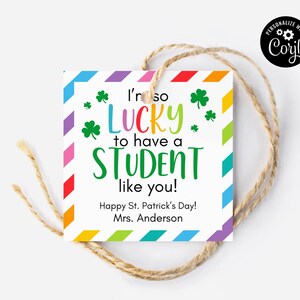 St. Patrick's Day Gift Tag for Students: Lucky Stripe Design (instant ...