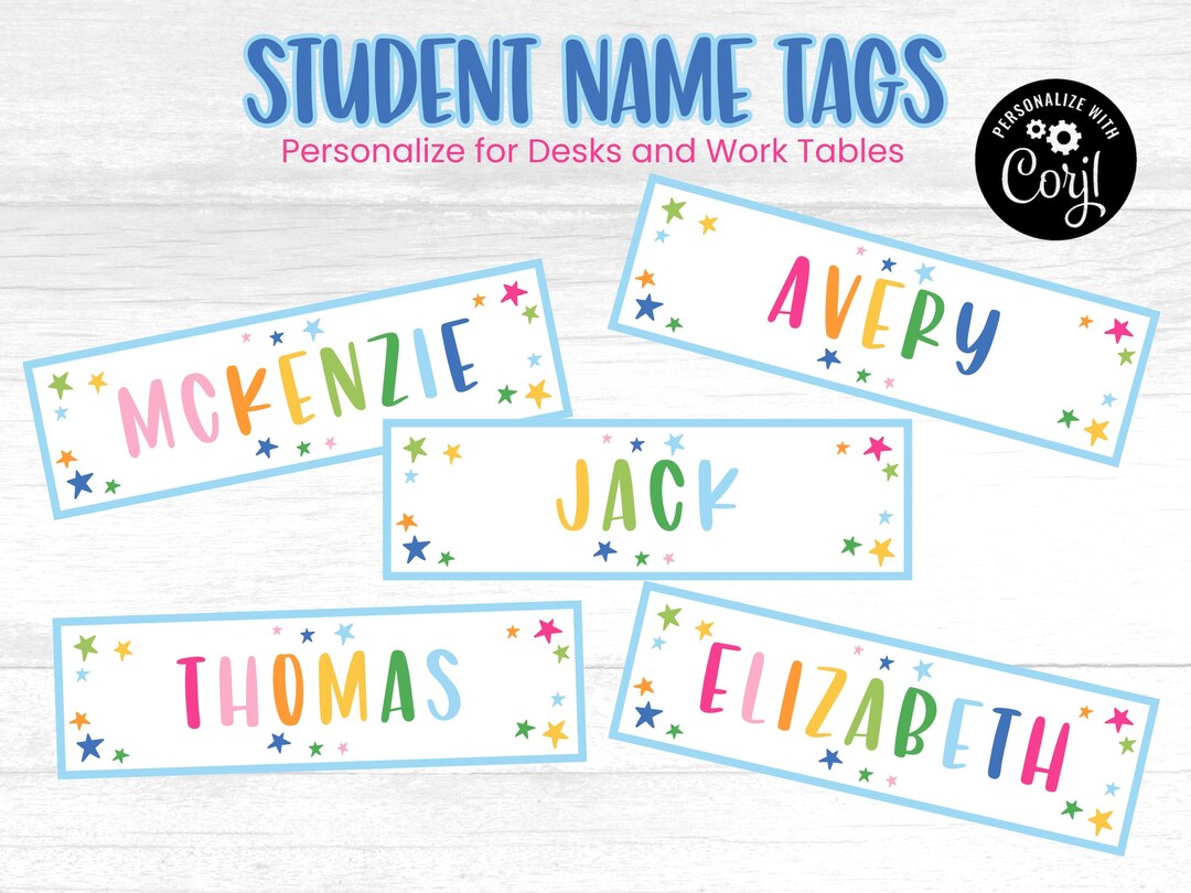 Student Name Tag Brights, Custom Student Name Tag for Desks, Classroom ...