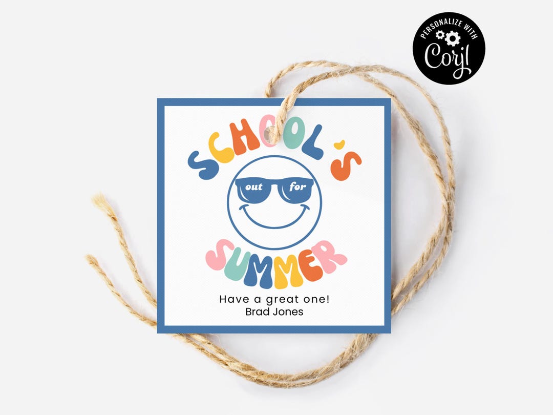End of School Year Schools Out for Summer Gift Tag, Printable Gift Tag ...
