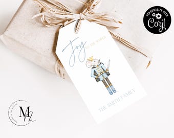 Nutcracker Christmas Gift Tag, Editable Merry Christmas Tag, Holiday ...