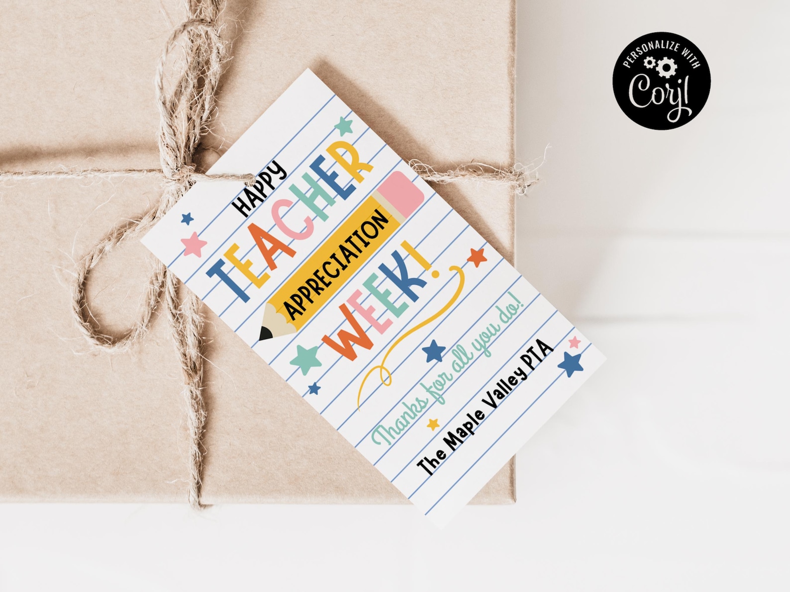 Teacher Appreciation Pencil Gift Tag: Printable School Gift (instant ...