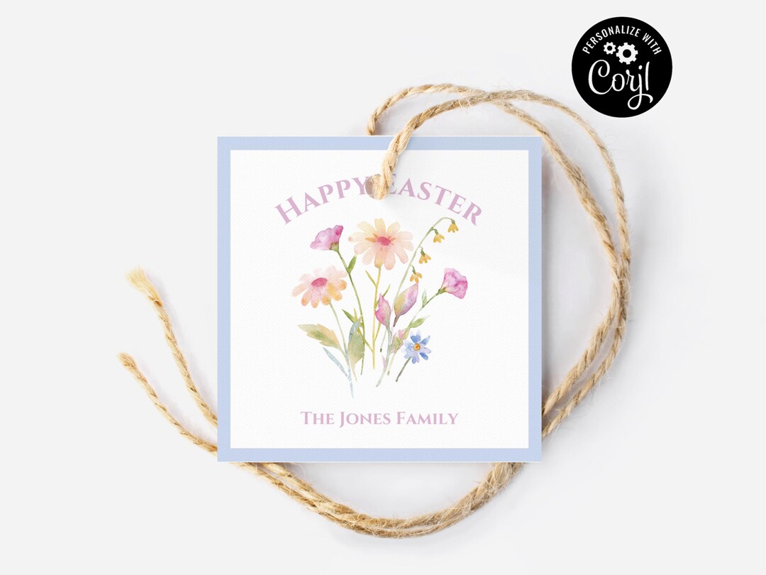 Easter Bouquet Gift Tag, Printable Gift Tag, Instant Download, Easter ...