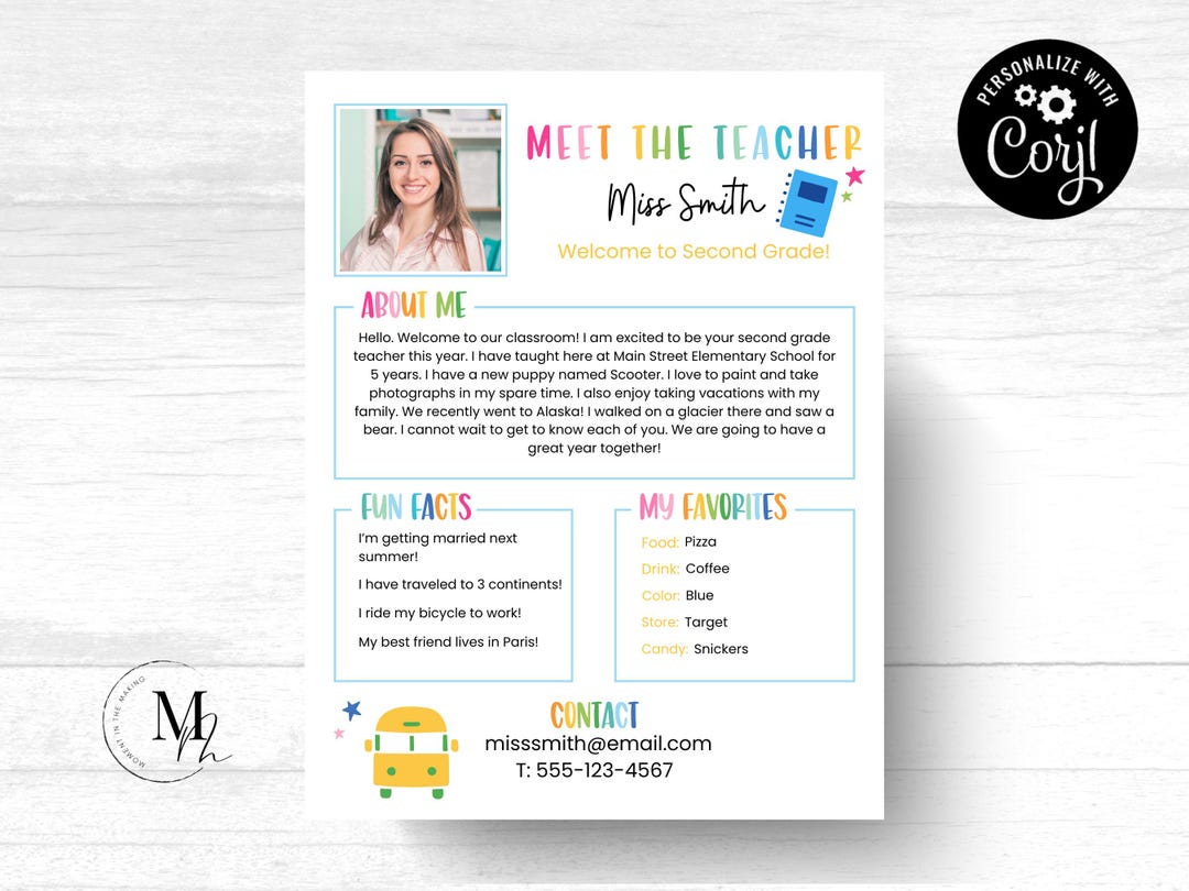 Meet the Teacher Template: Customizable Back to School Flyer (digital ...