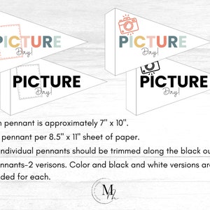 Picture Day Rainbow Font Pennant, Printable Pennants, Instant Download ...