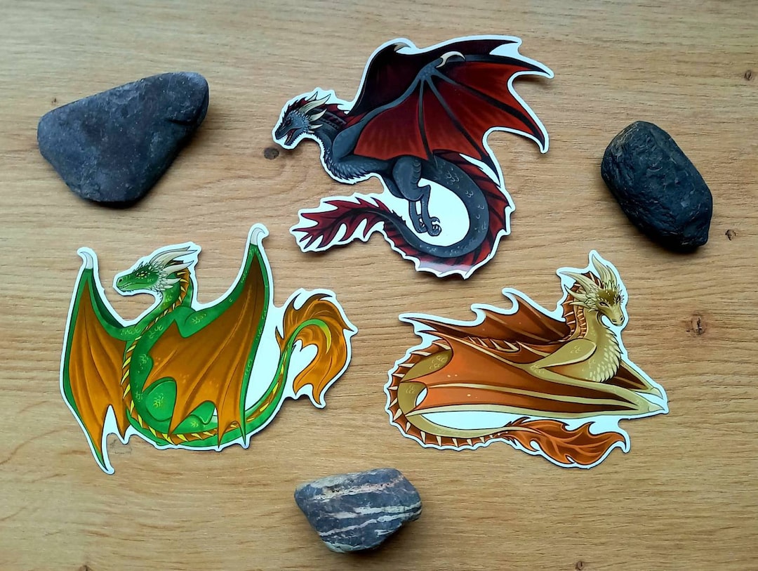 Dragon Sticker Set - Fantasy Fanart Got - Etsy