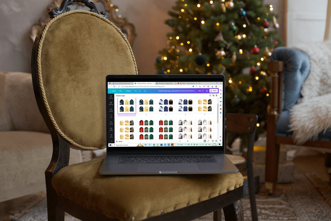 Printable Christmas Gift Tags, Bags, Box, DIY Xmas Project, Party Favor ...