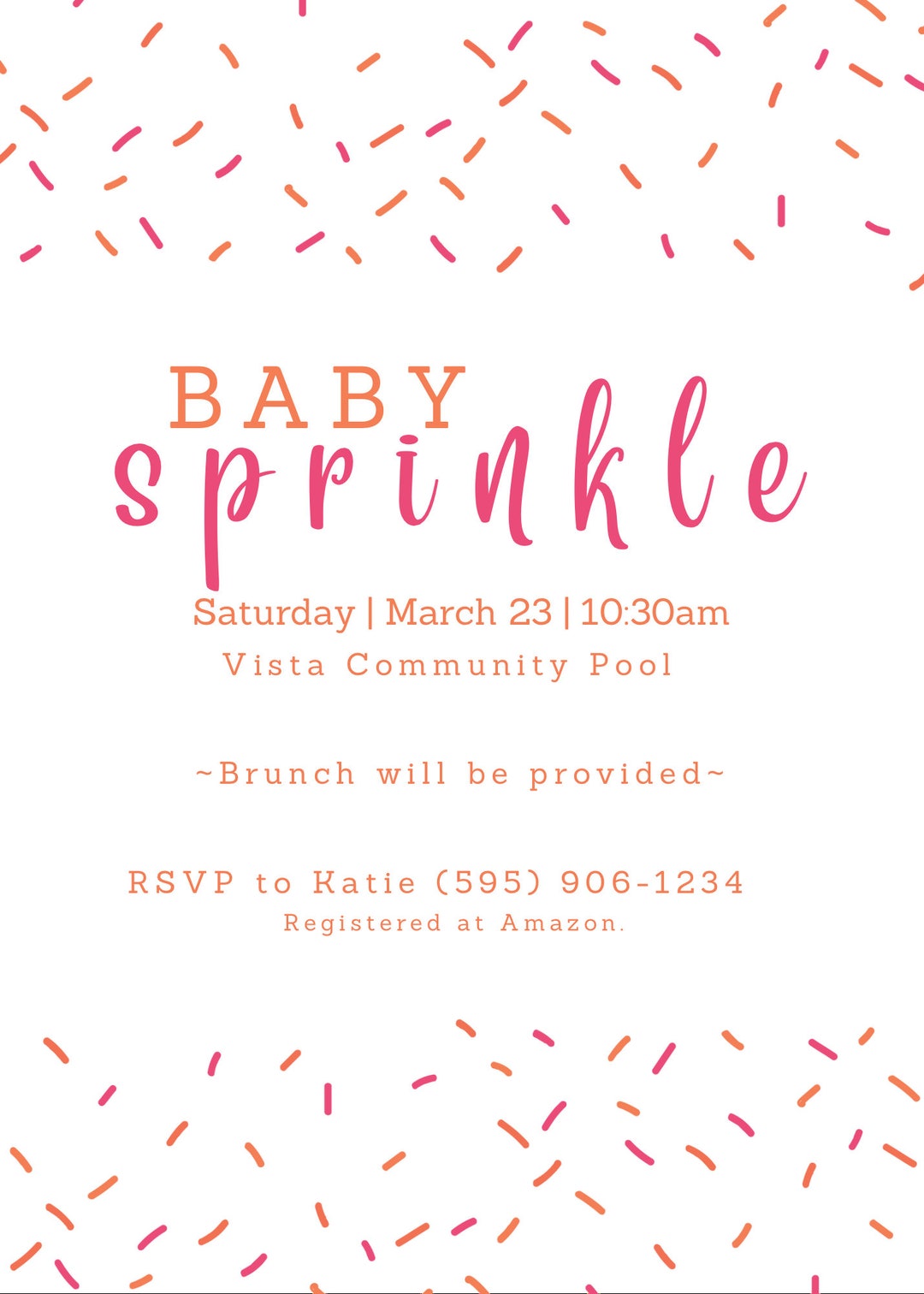 Baby Sprinkle, Donut Baby Shower Invitation, Gender Neutral Sprinkles ...