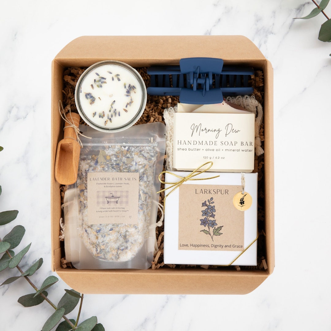 Birth Flower Personalized Gift Box, Self-care Gift Box, Birth Flower ...