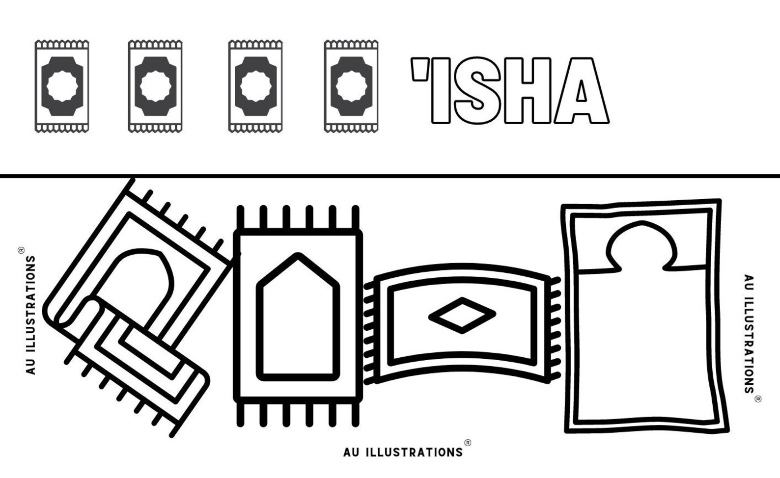 My 5 Salah Children's Coloring Page PDF - Etsy