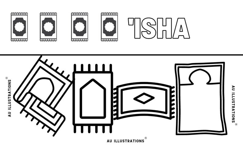 My 5 Salah Children's Coloring Page PDF - Etsy