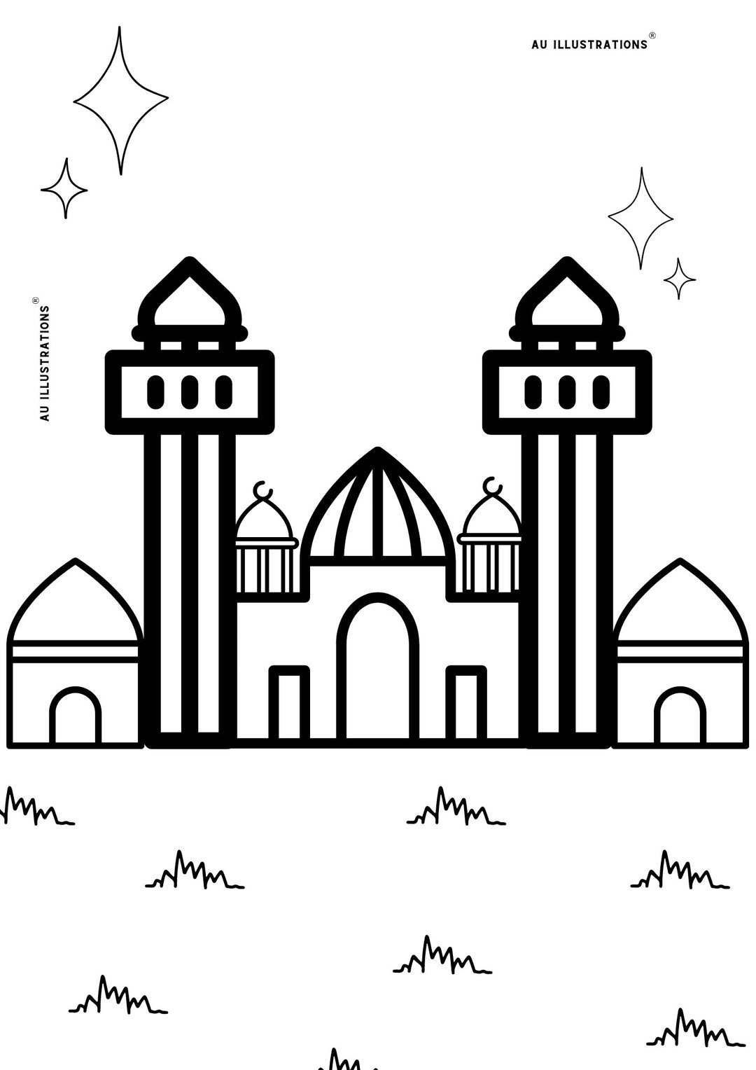 Mosque / Masjid Coloring Page - Etsy