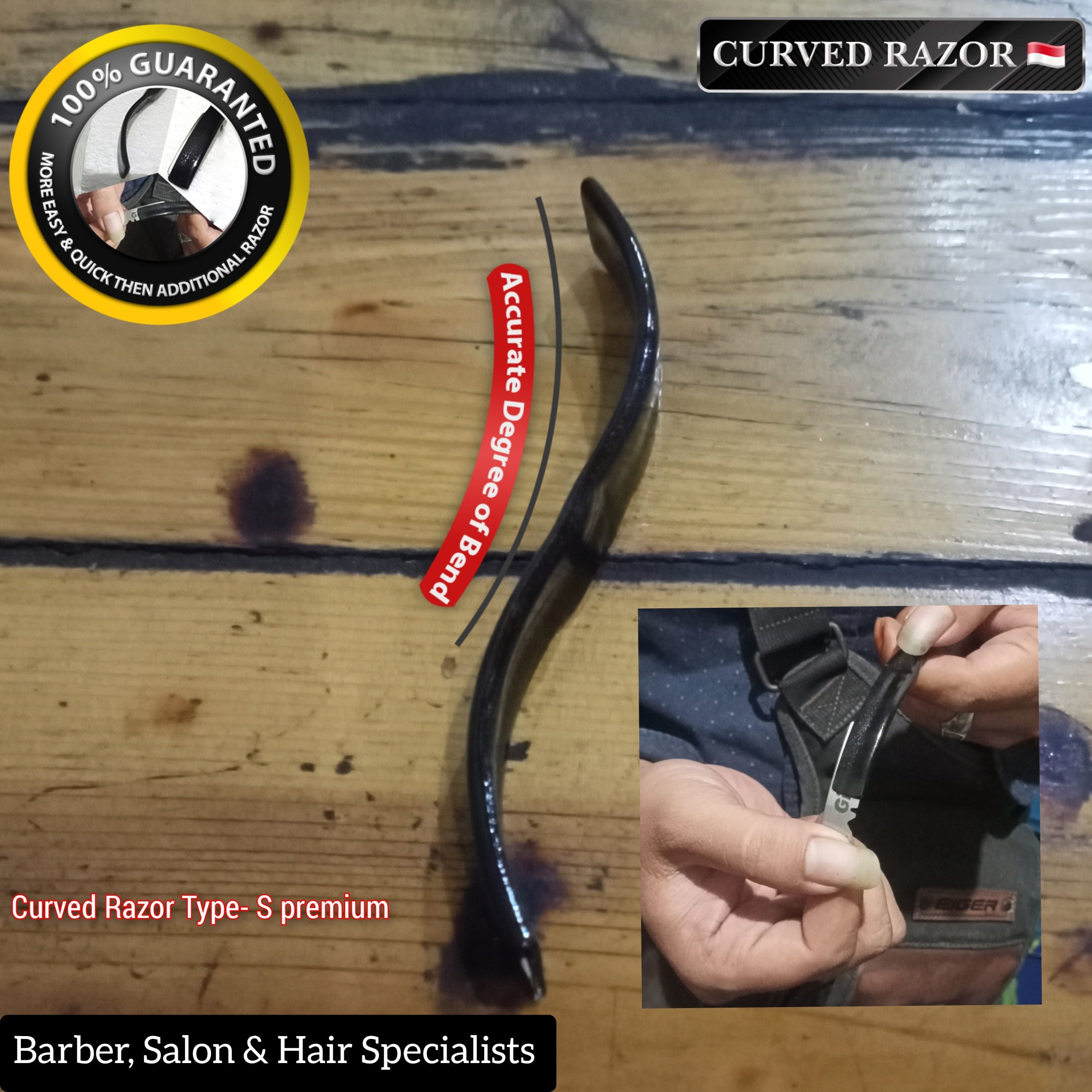 Curved Razor Type- S Premium for Barber's and Salons, Easier, Safer ...