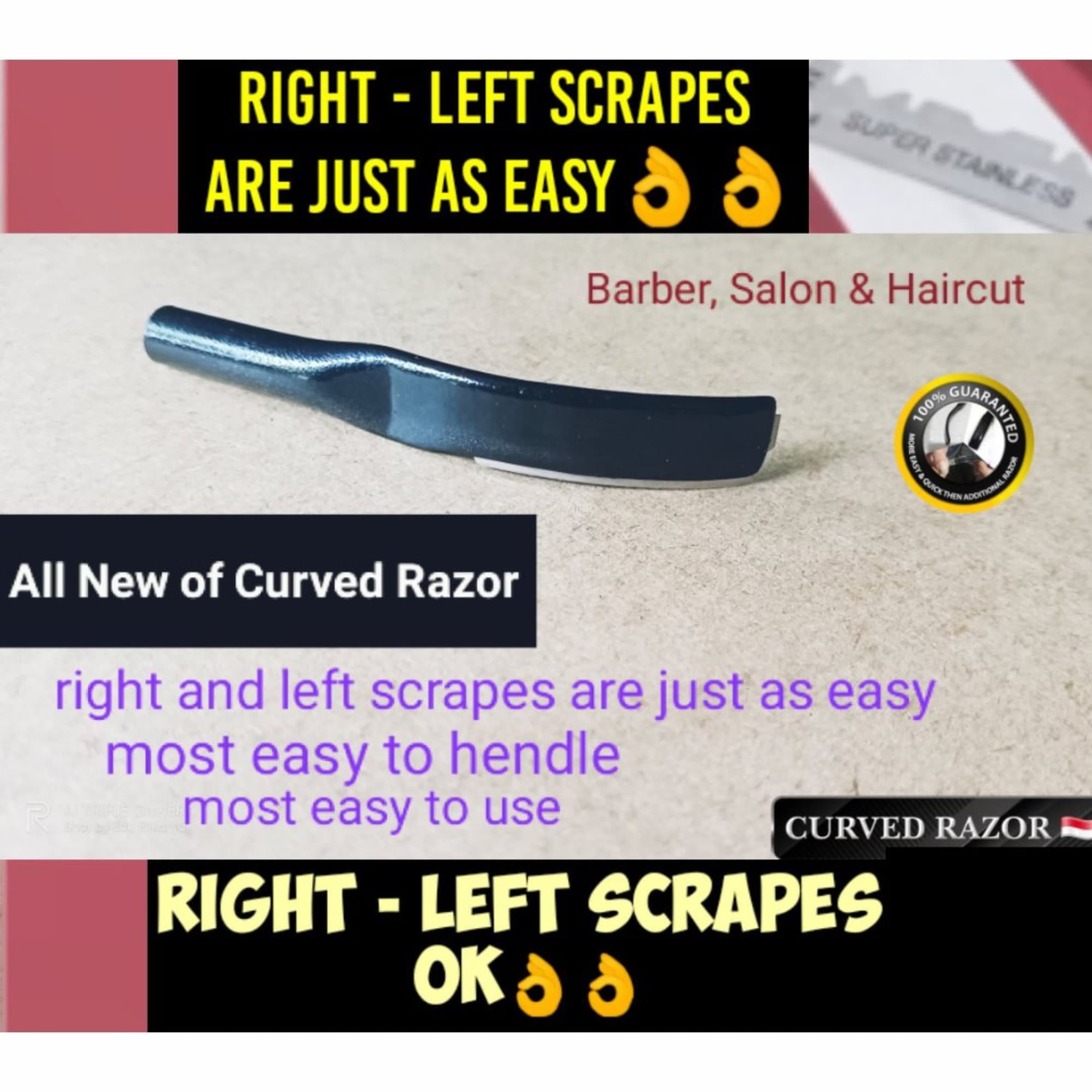 Curved Razor for Barber's and Salon's (type-c Regular) Easier, Fast and ...