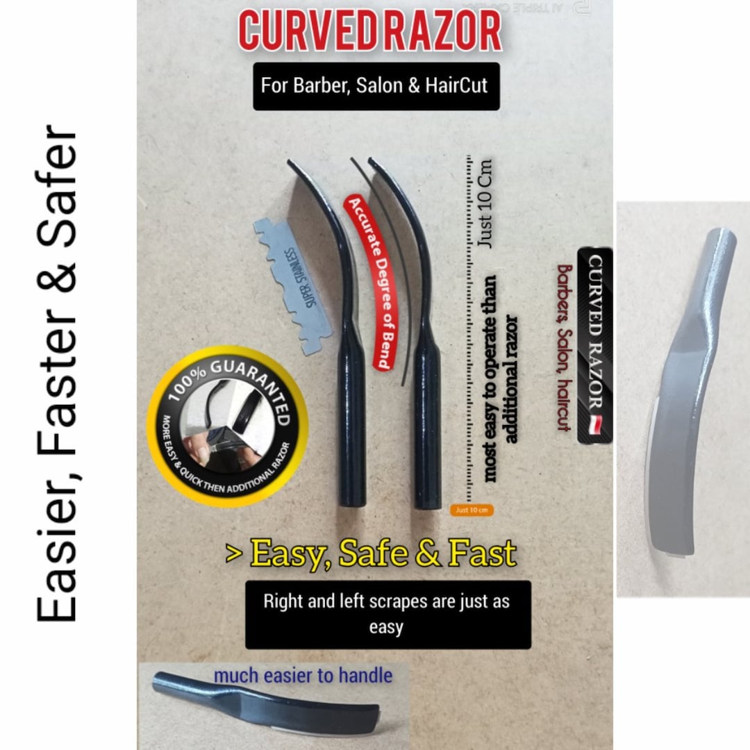Curved Razor for Barber's and Salon's (type-c Regular) Easier, Fast and ...