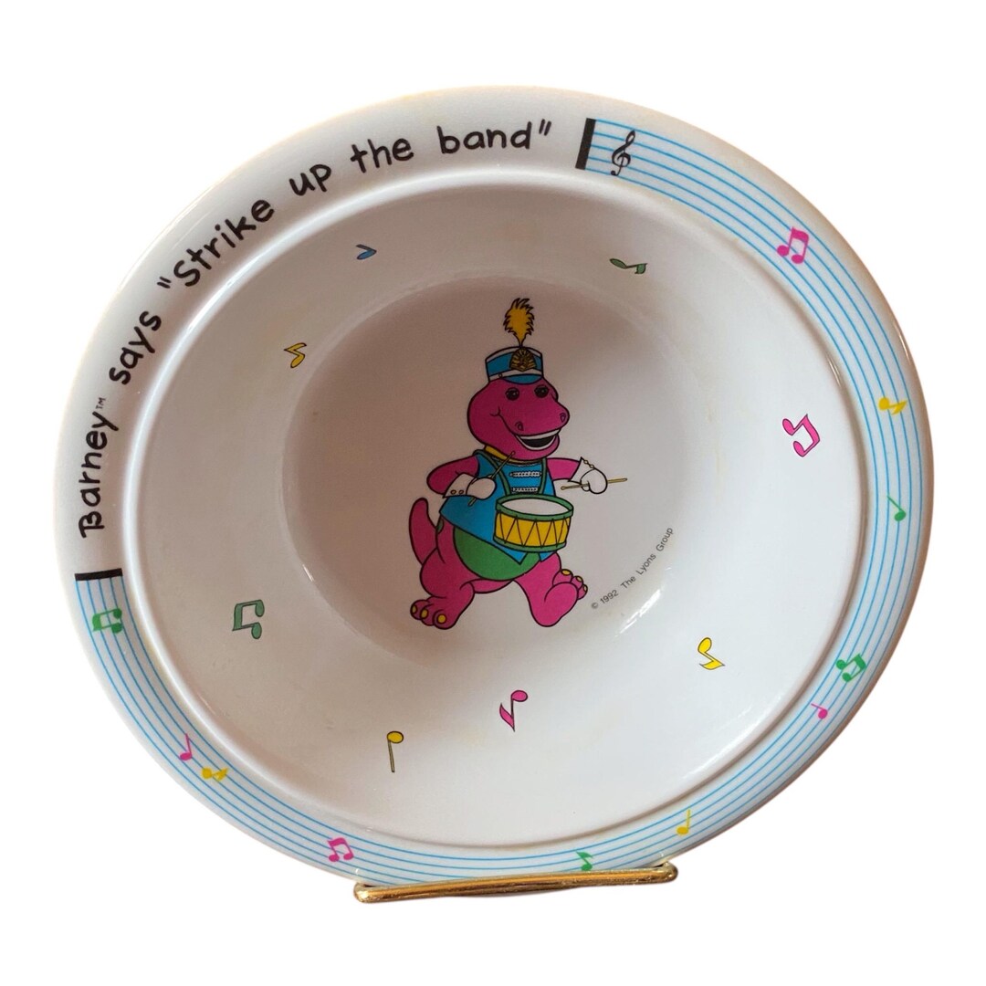 Vintage Barney Bowl “strike up the Band”. the Purple Dinosaur - Etsy