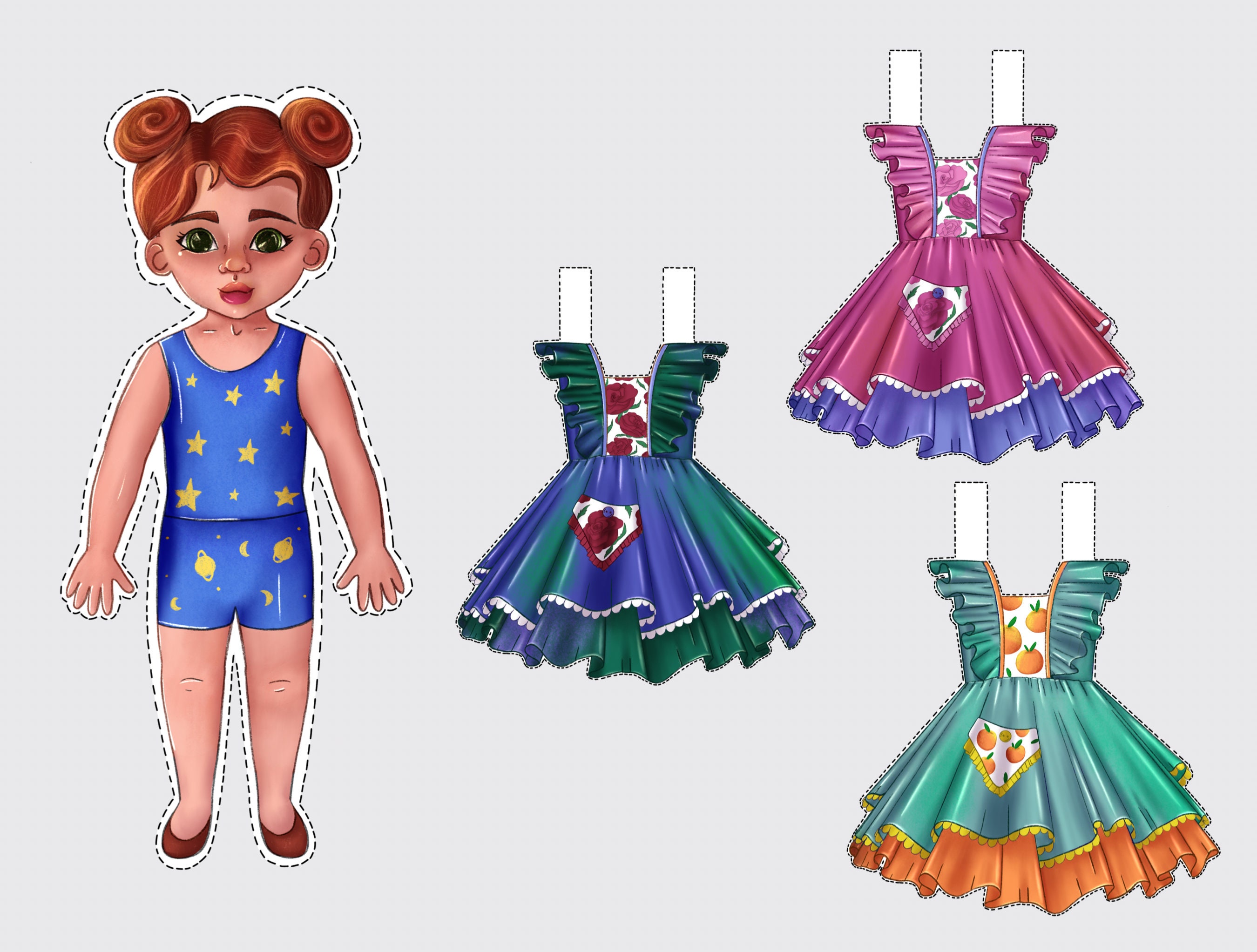 Original Paper Cut Out Doll, Printable Activity for Kids, Craft Kit ...