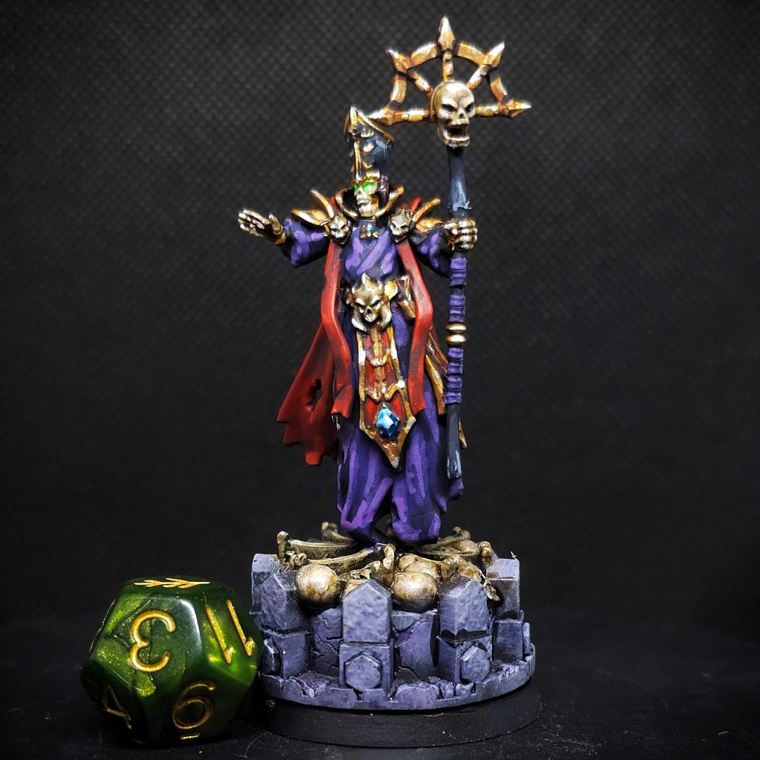 Hand-painted 28mm Dungeons and Dragons Lich Miniature Dnd Undead BBEG ...