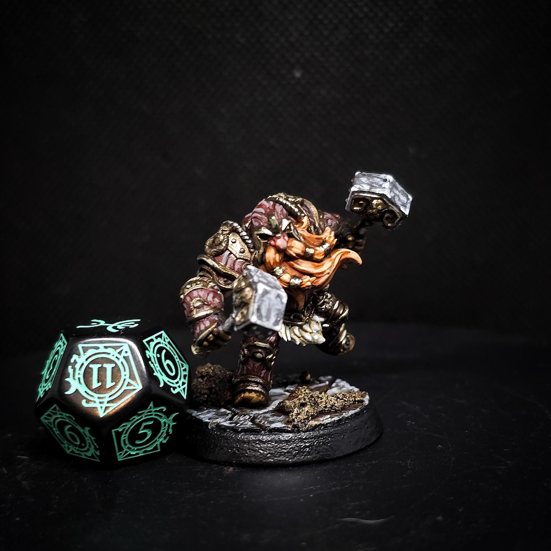 Hand Painted Dwarf Fighter Dungeons & Dragons Miniature - Etsy