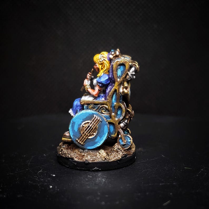 Painted Combat Wheelchair Bard Miniature - Strata Miniatures - D&d ...