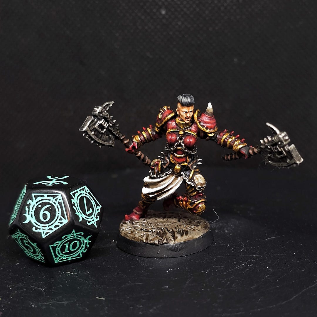 Hand Painted Heresy Lab Female Chaos Berserker- Warhammer 40k Khorne ...