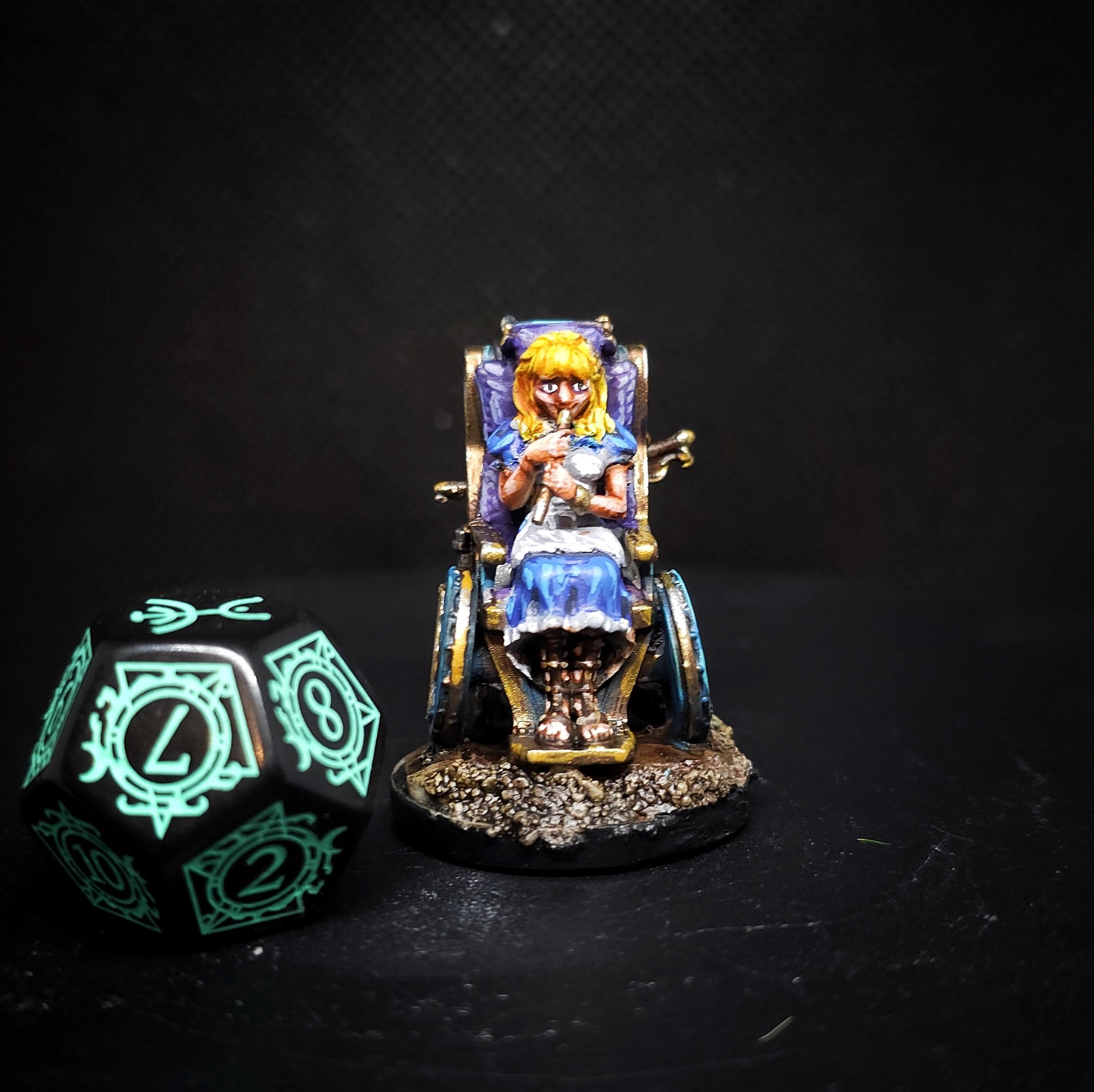 Painted Combat Wheelchair Bard Miniature - Strata Miniatures - D&d ...