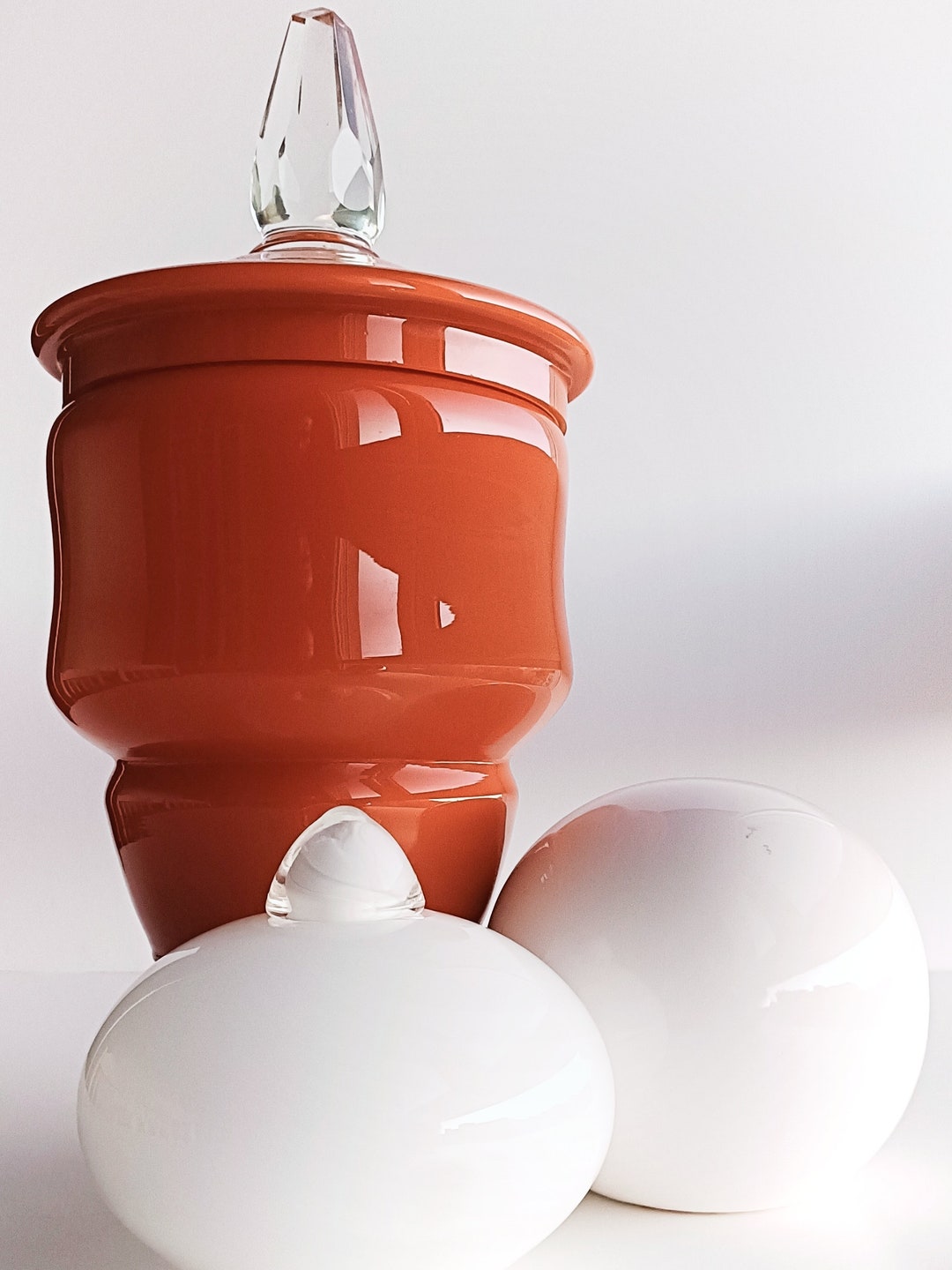 Murano Glass Large Bombon Jar in Cased Glass Pumpkin Color - Etsy