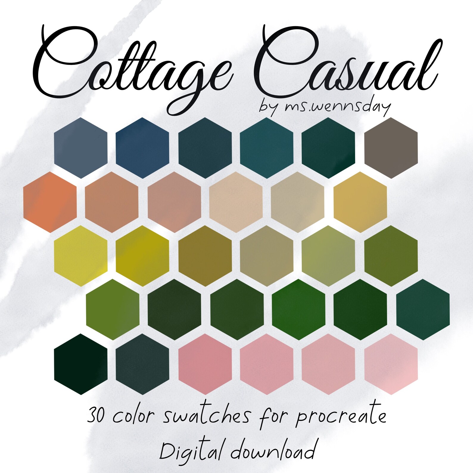 Procreate Color Palette 30 Colors DIGITAL Instant Download Cottage Core ...