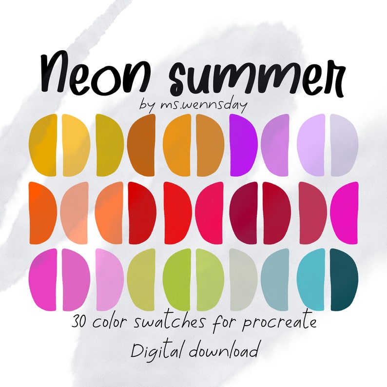Neon Procreate Color Palette Bundle: 4 Sets (digital Download) - Etsy