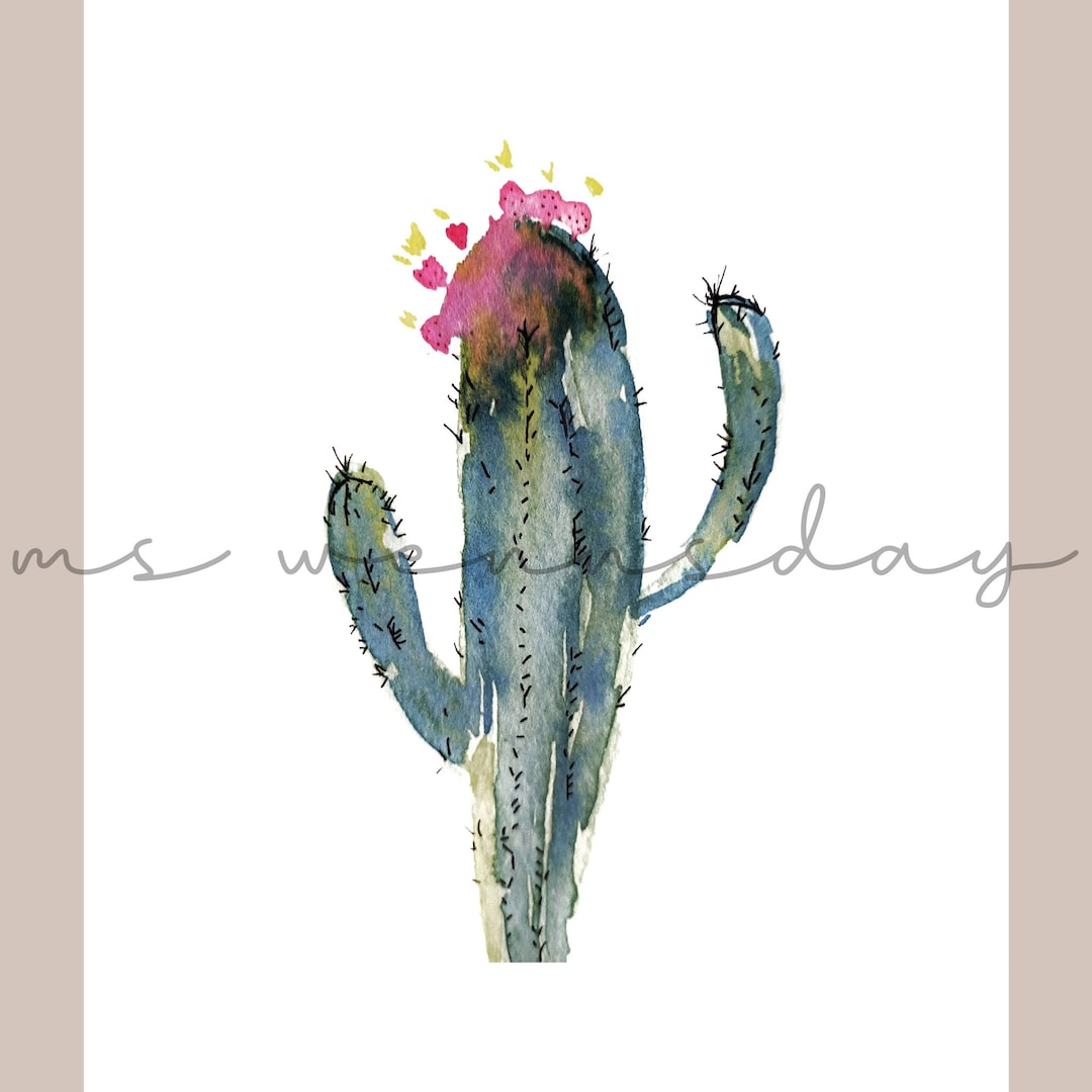 Melting Saguaro Cactus Art: Watercolor Giclée Print (6x8 With 8x10 Mat ...