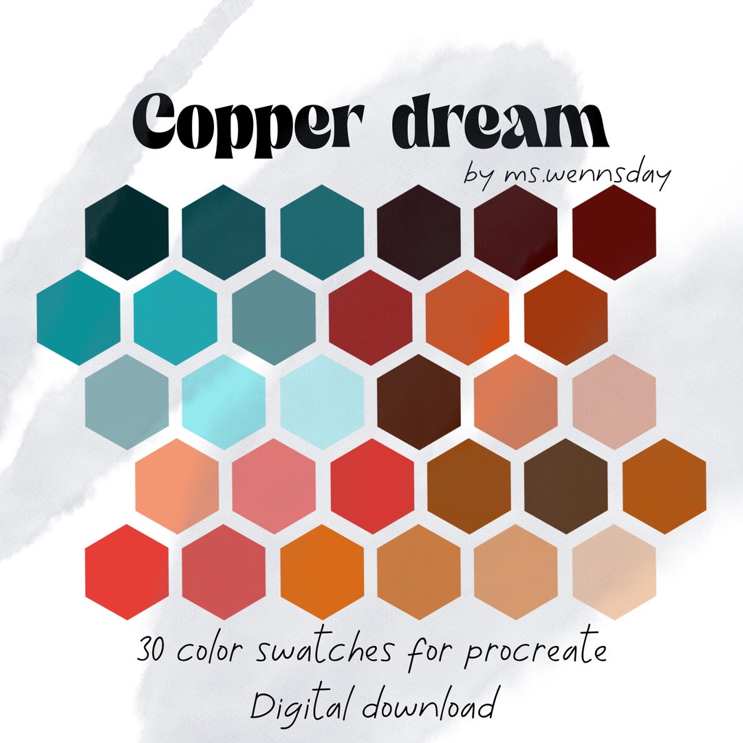 Procreate Color Palette Copper Turquoise Colors DIGITAL Instant ...