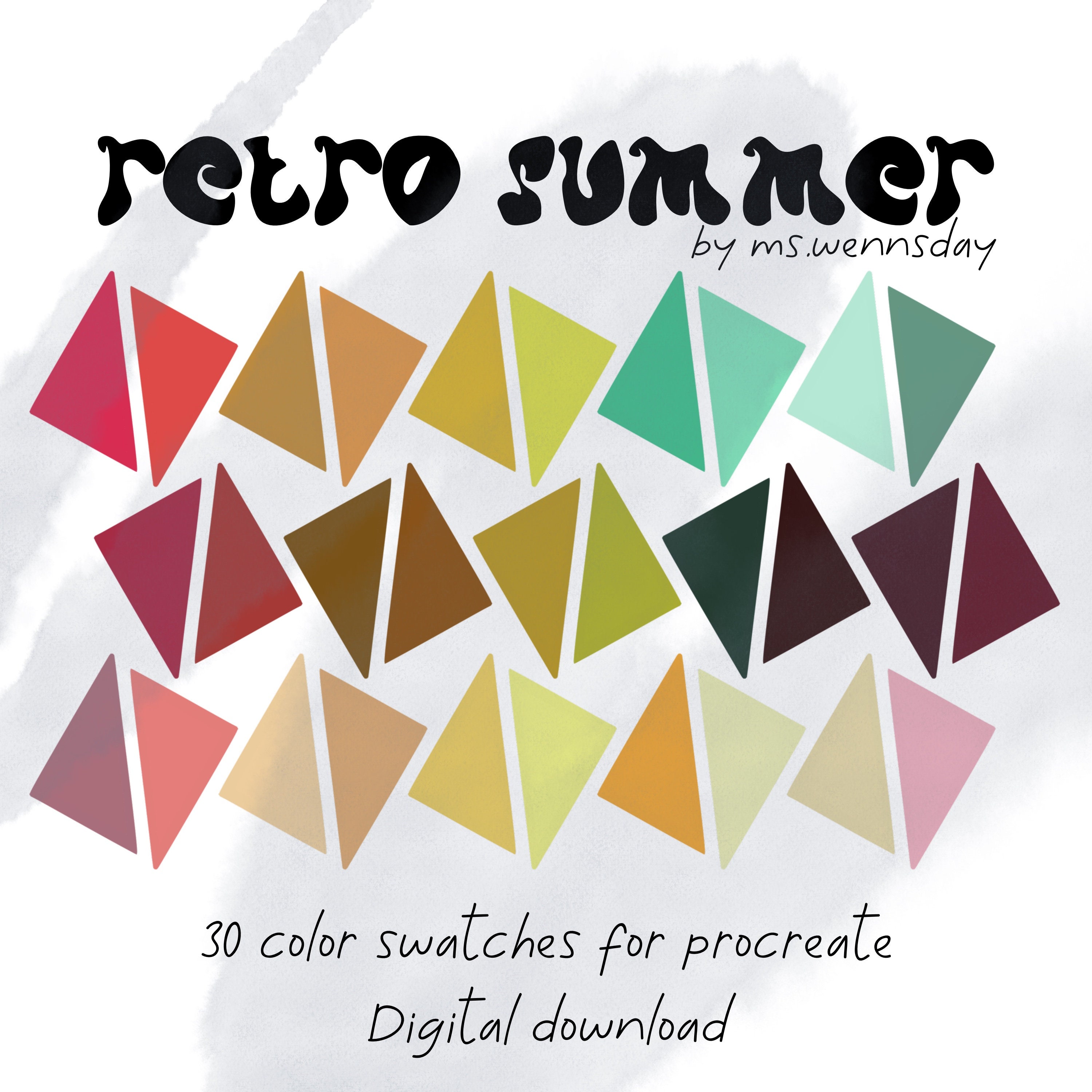 Retro Summer Procreate Color Palette Digital Instant Download Procreate Tool Etsy
