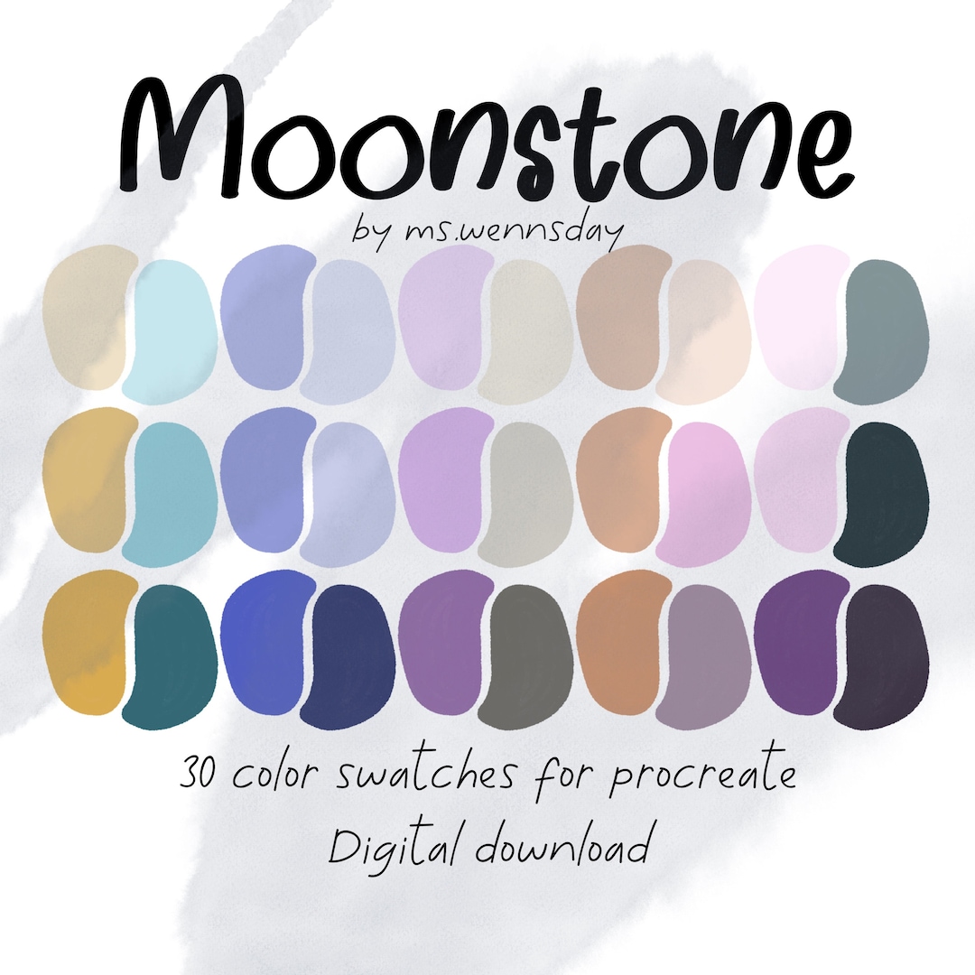 Moonstone Pastel Procreate Color Palette Colors DIGITAL Instant ...