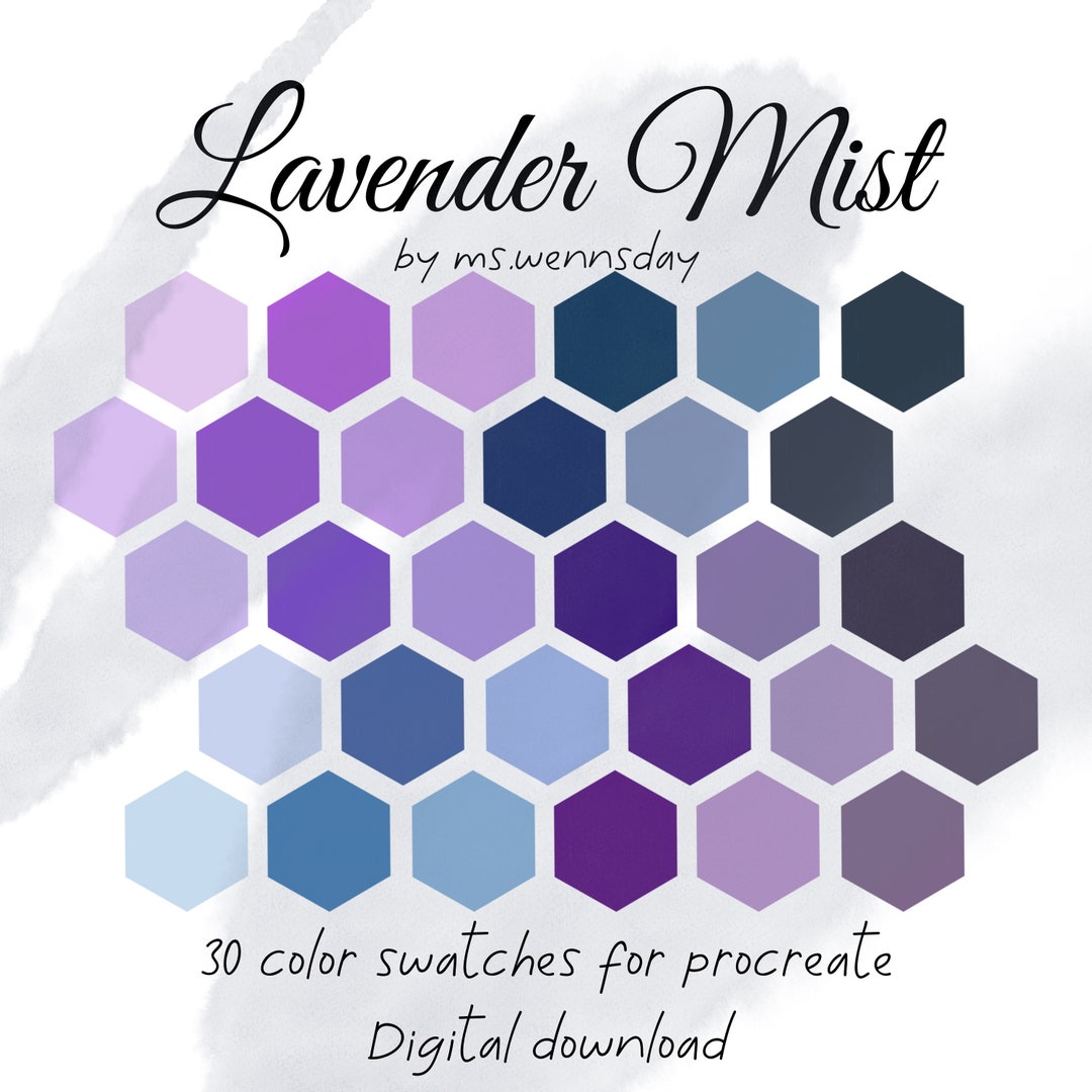 Lavender Mist Purple Procreate Color Palette Colors DIGITAL Instant ...