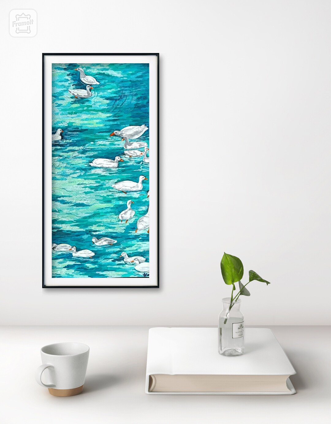 Swan Lake Rectangular Painting - Etsy Australia