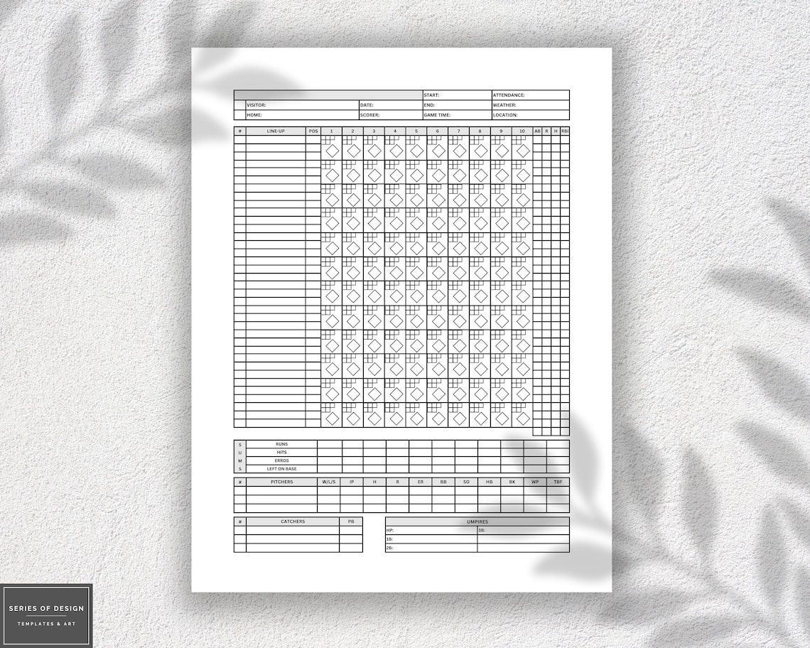 Baseball Scorebook Sheets - Keep Track of Every Play - Printable PDF - Etsy