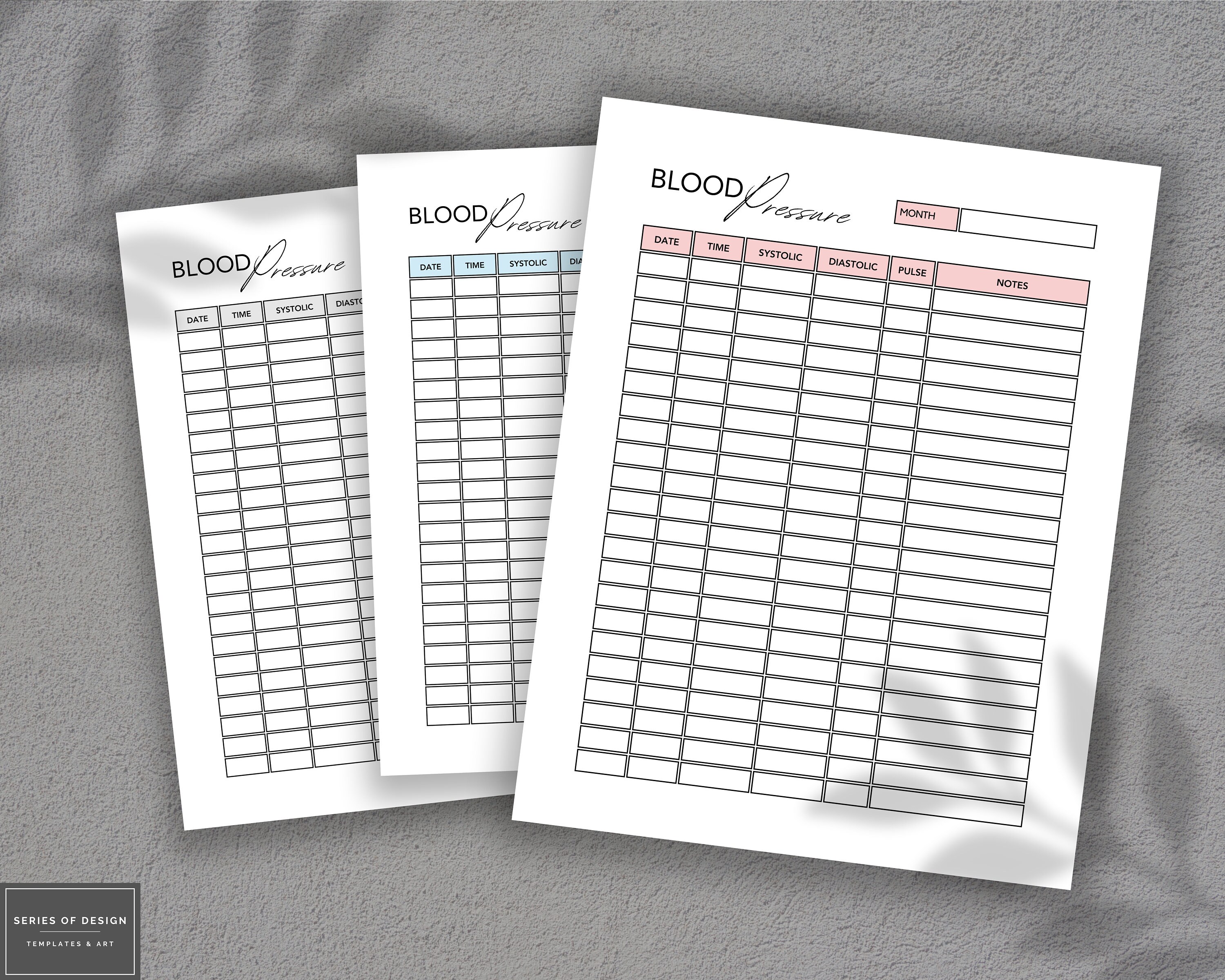 Printable Blood Pressure Tracker – Heart Rate Log (PDF & PNG) - Etsy
