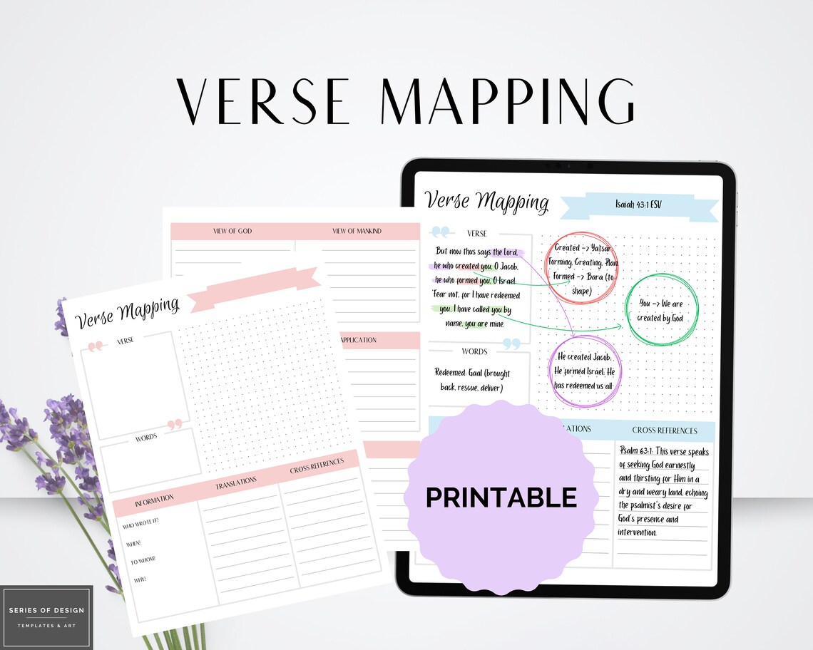 Bible Verse Mapping Printable Template - PDF - Etsy