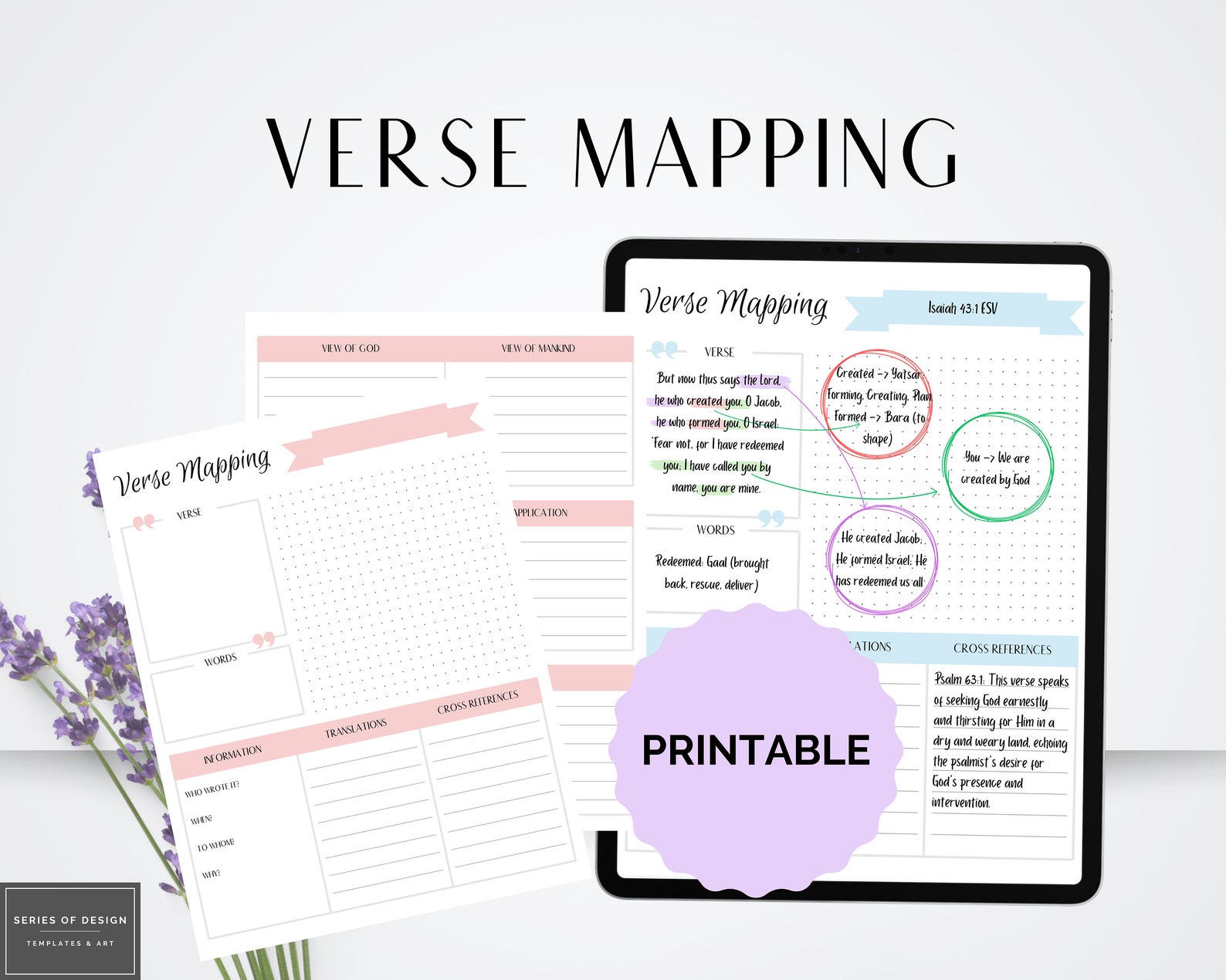 Bible Verse Mapping Printable Template - PDF - Etsy