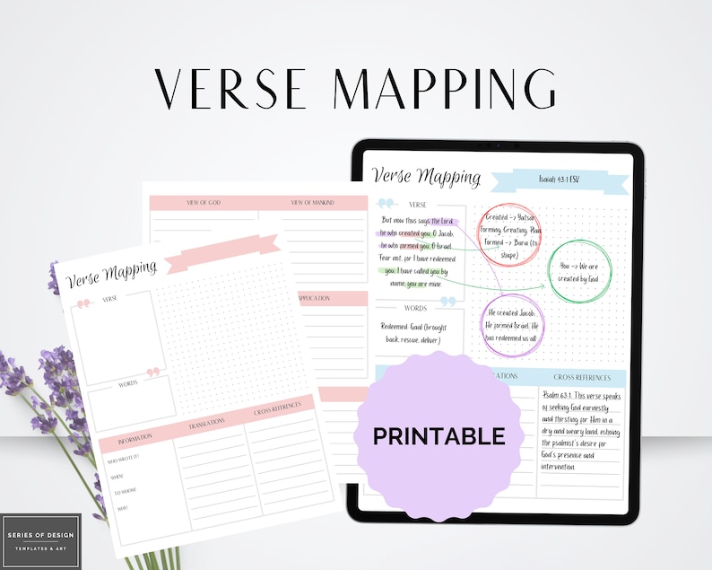 Bible Verse Mapping Printable Template - PDF - Etsy