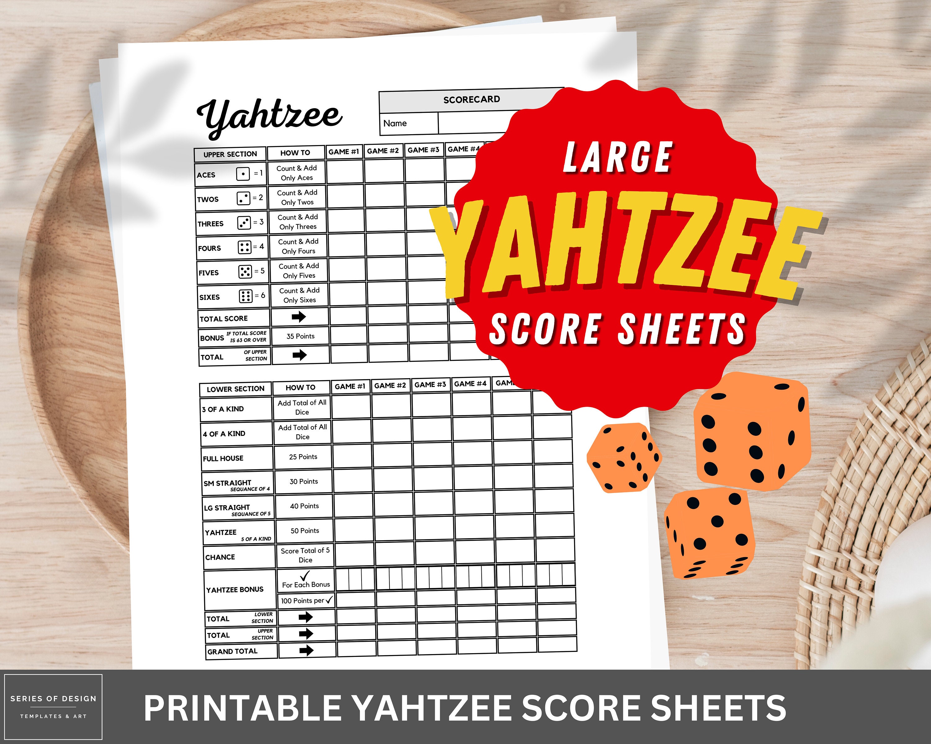Hojas De Puntuación De Yahtzee Para Imprimir En Formato Pdf Yahtzee