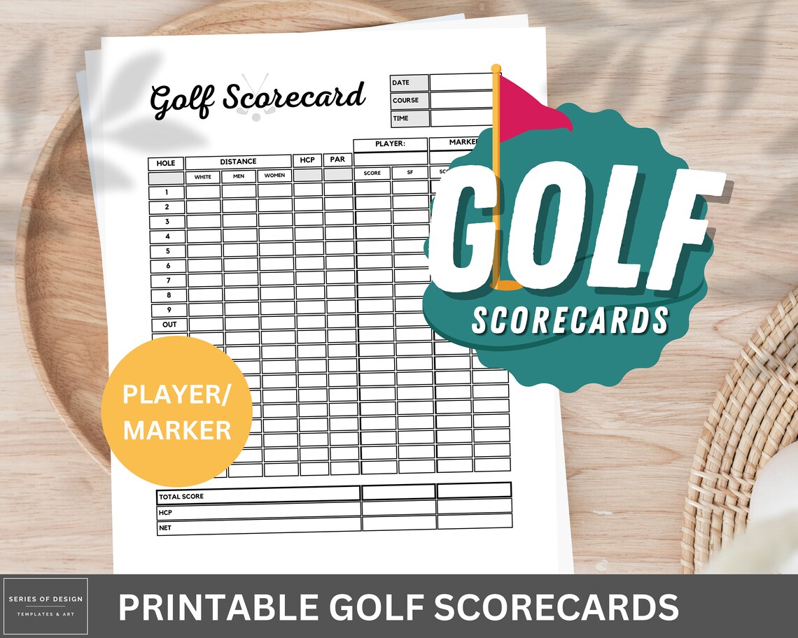 Golf Scorecard - Printable Golf Score Sheets PDF - 18 Holes - Player ...