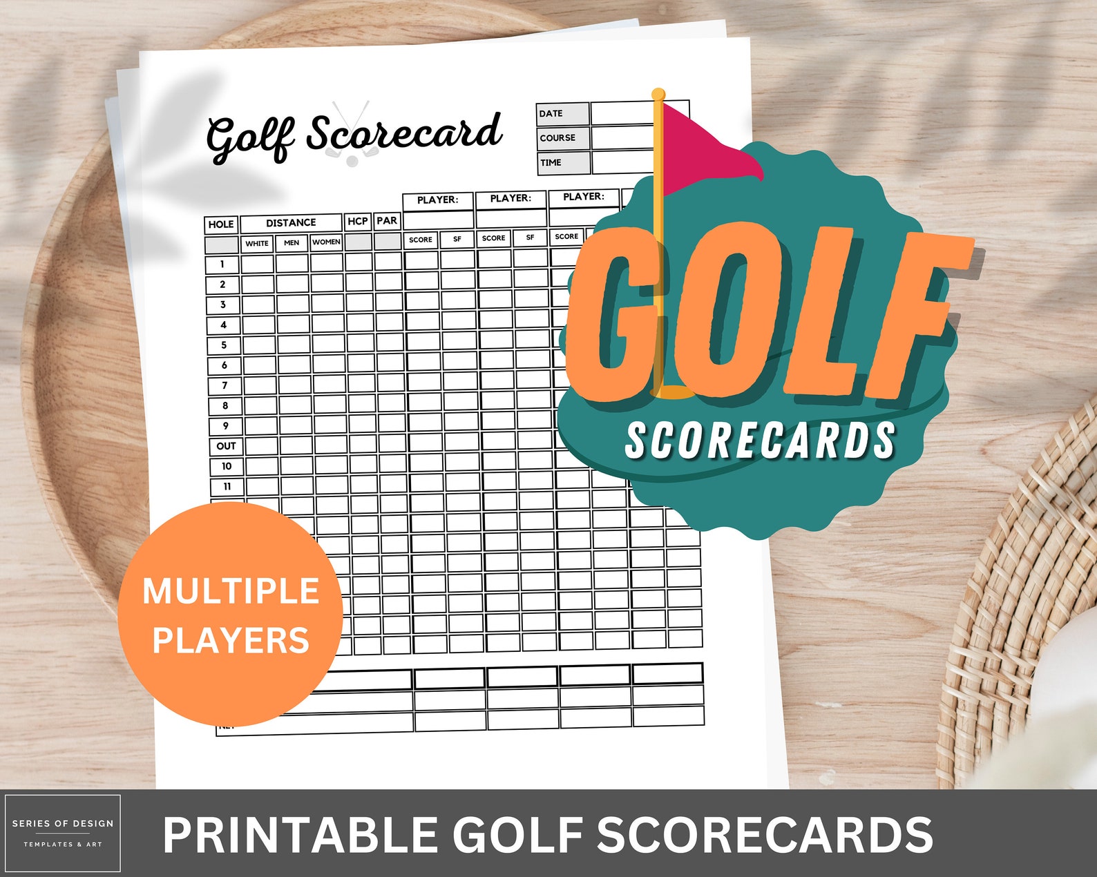 Golf Scorecard PDF - Printable Golf Score Sheets - 18 Holes - Multiple ...