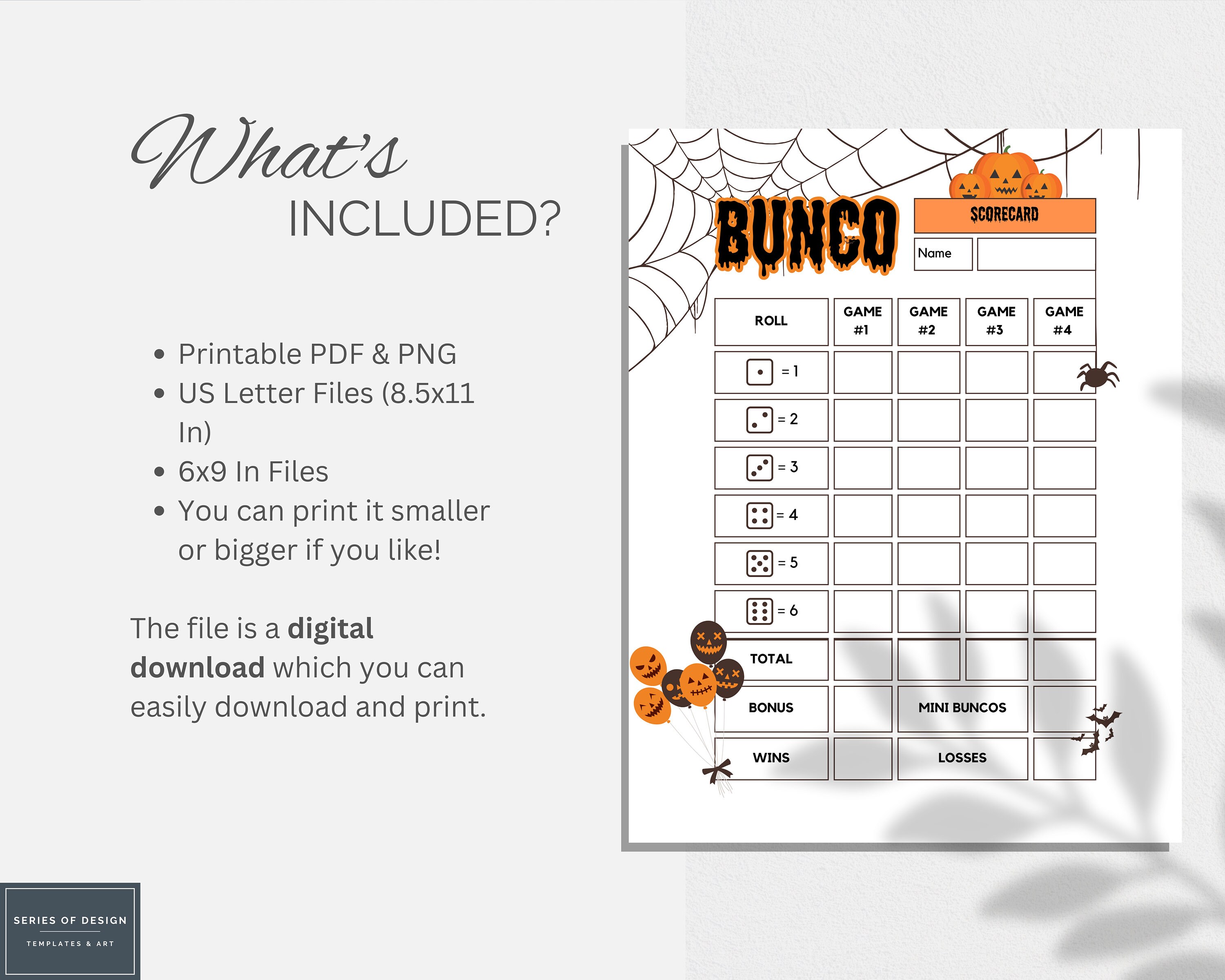 Halloween Bunco Game Bash: Printable Score Sheets, Tally Cards & Spooky ...