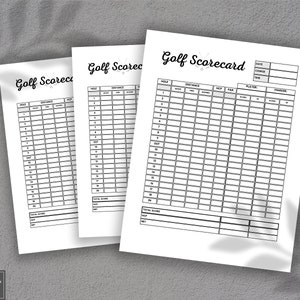 Golf Scorecard - Printable Golf Score Sheets PDF - 18 Holes - Player ...